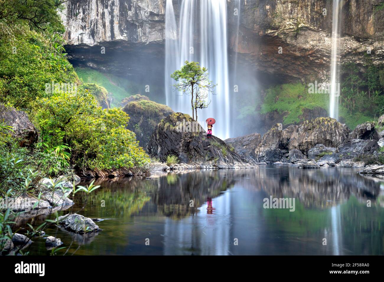 K50 Waterfall, K 'Bang district, Gia Lai province, Vietnam - March 7 ...