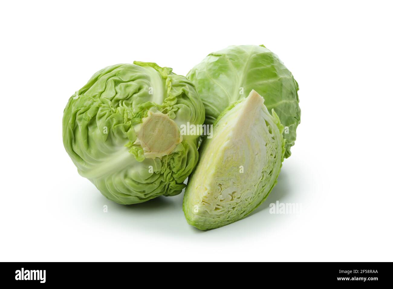 Fresh green cabbage isolated on white background Stock Photo - Alamy