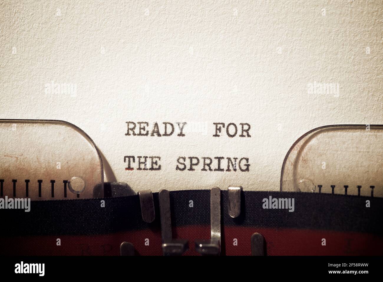 Ready for the spring phrase written with a typewriter Stock Photo - Alamy