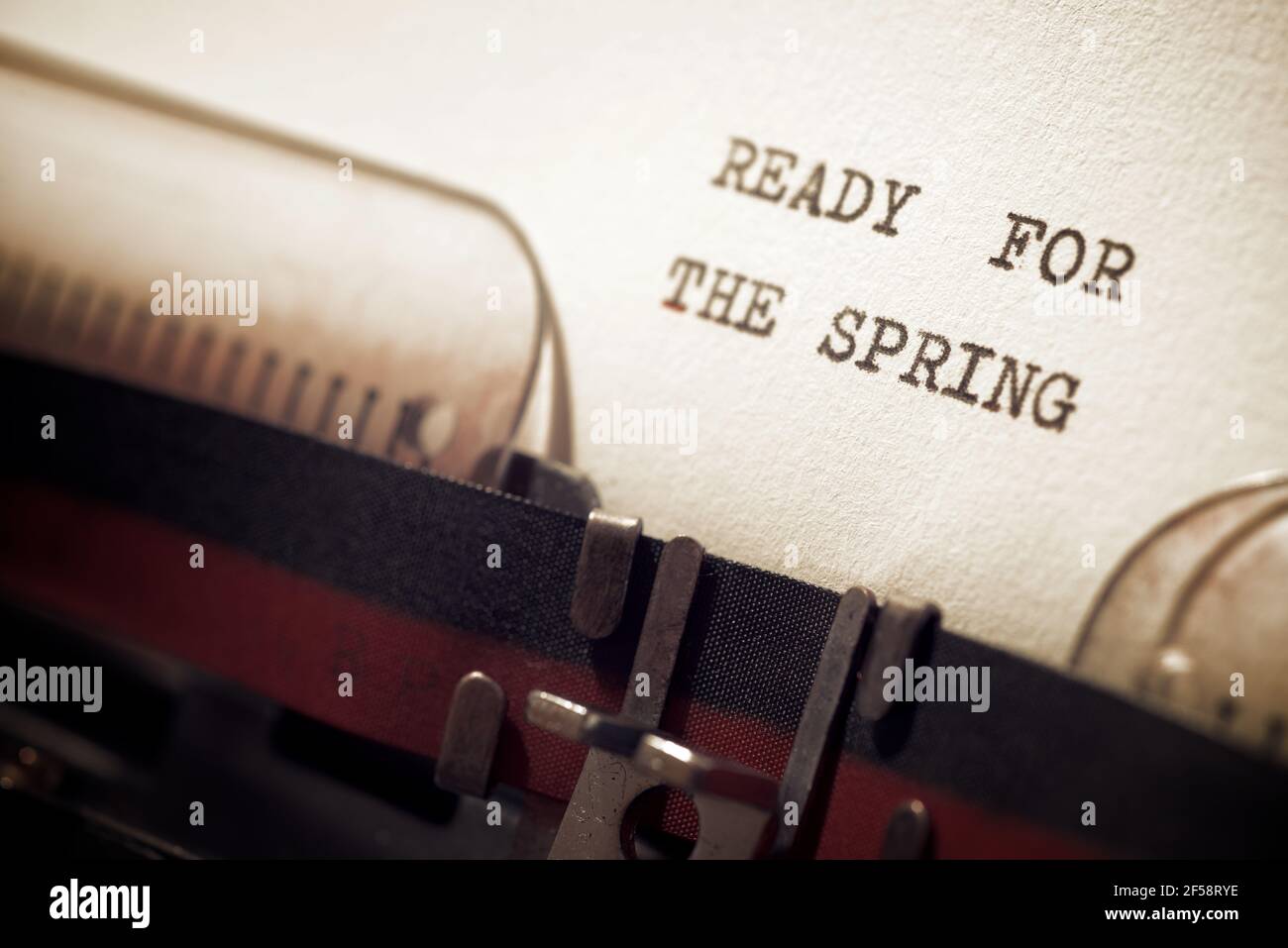 Ready for the spring phrase written with a typewriter Stock Photo - Alamy