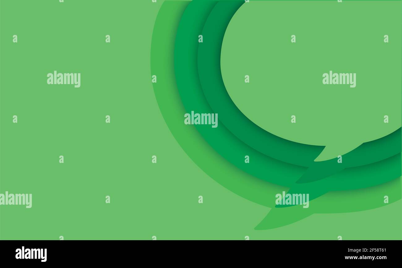 green blank speech bubble on green background Stock Photo - Alamy