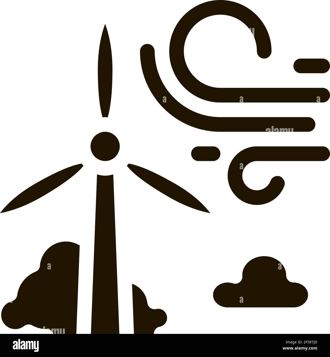 high wind energy mill icon Vector Glyph Illustration Stock Vector Image ...