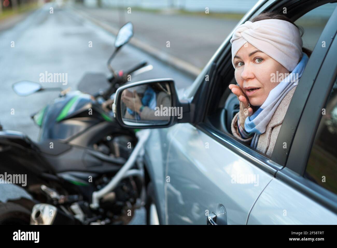 Girl scared of adult driver hi-res stock photography and images - Alamy