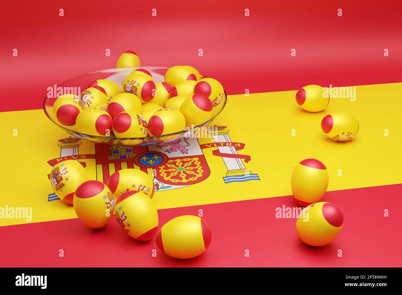 3d illustration of balls with the image of the national flag of the ...