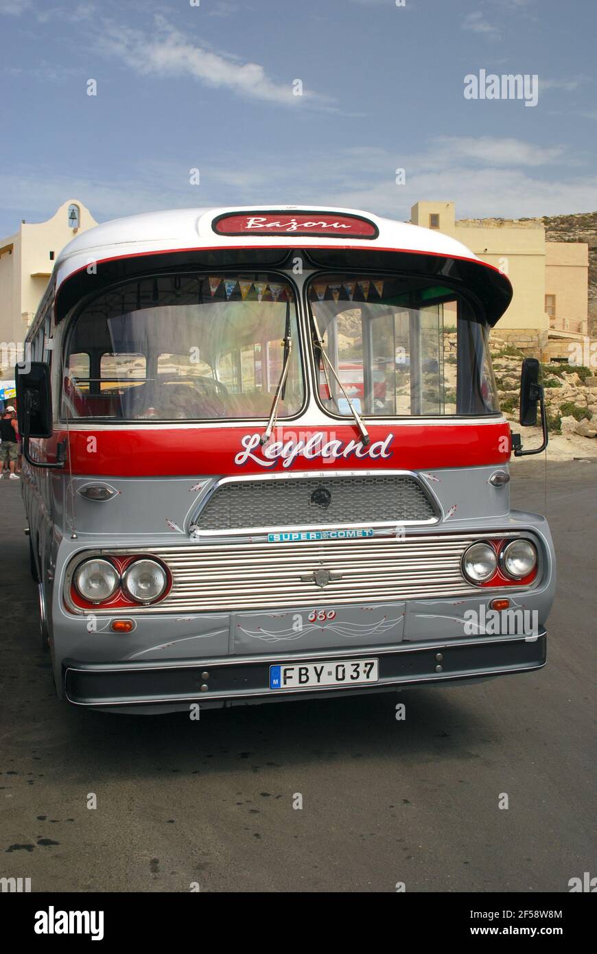 Classic Maltese Bus On The Mediterranean Island Of Gozo Stock Photo - Alamy