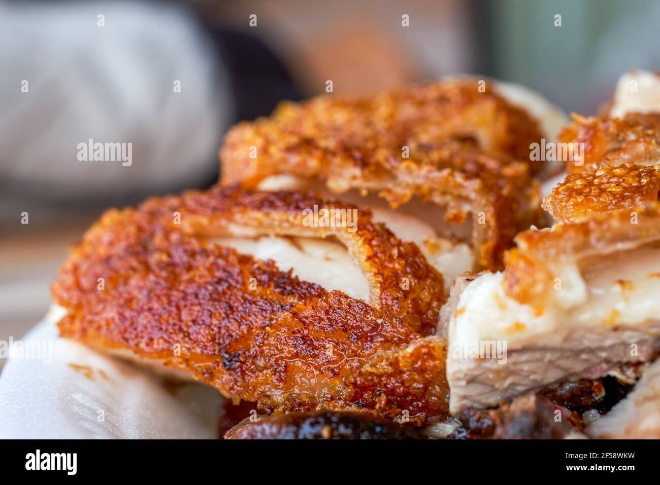 Classical Chinese Cantonese Cuisine, Crispy Roast Pork Stock Photo - Alamy