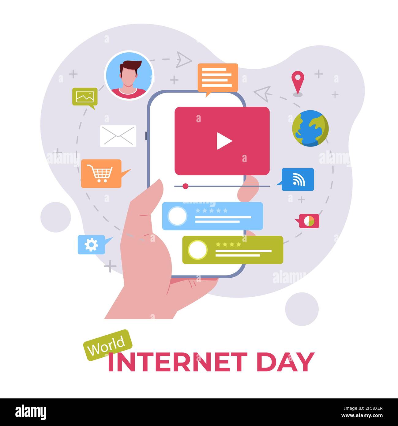 Flat internet day illustration Vector illustration Stock Vector Image ...