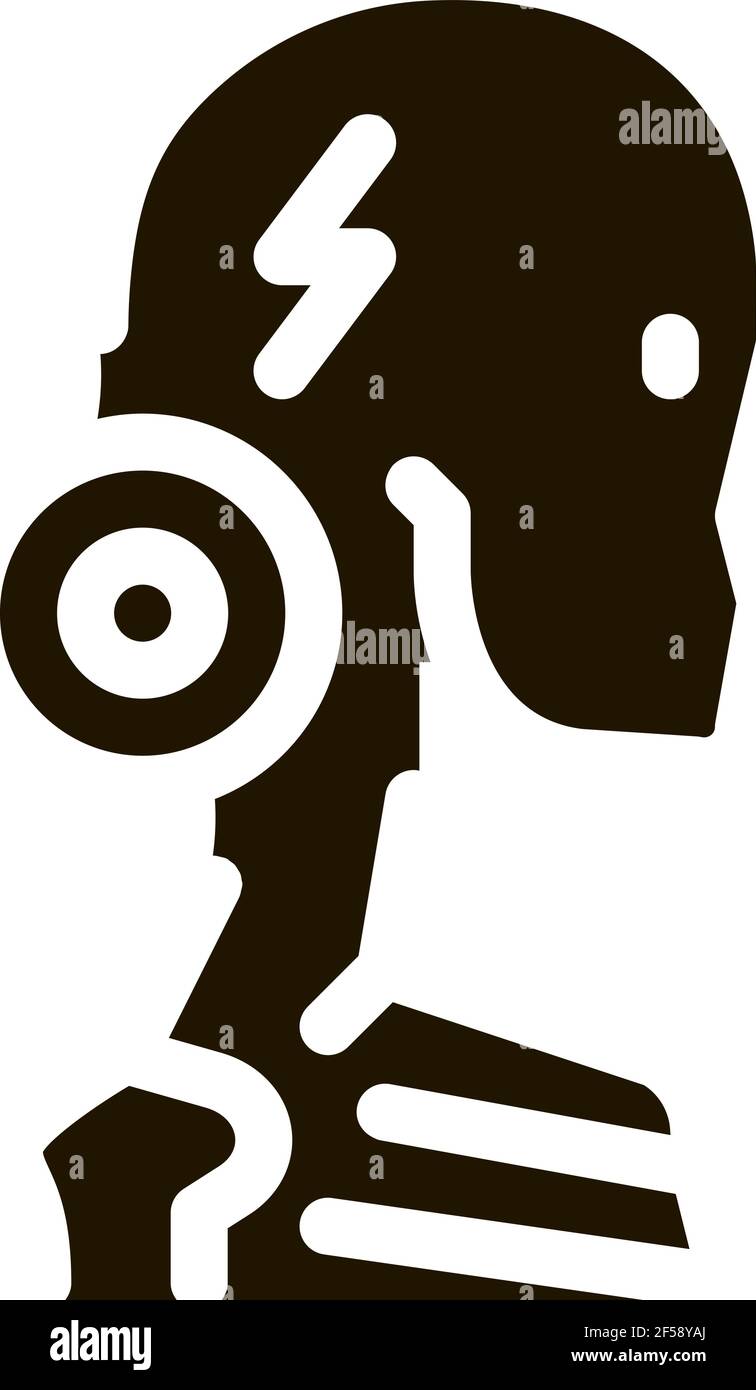 cervical vertebrae arthritis icon Vector Glyph Illustration Stock ...