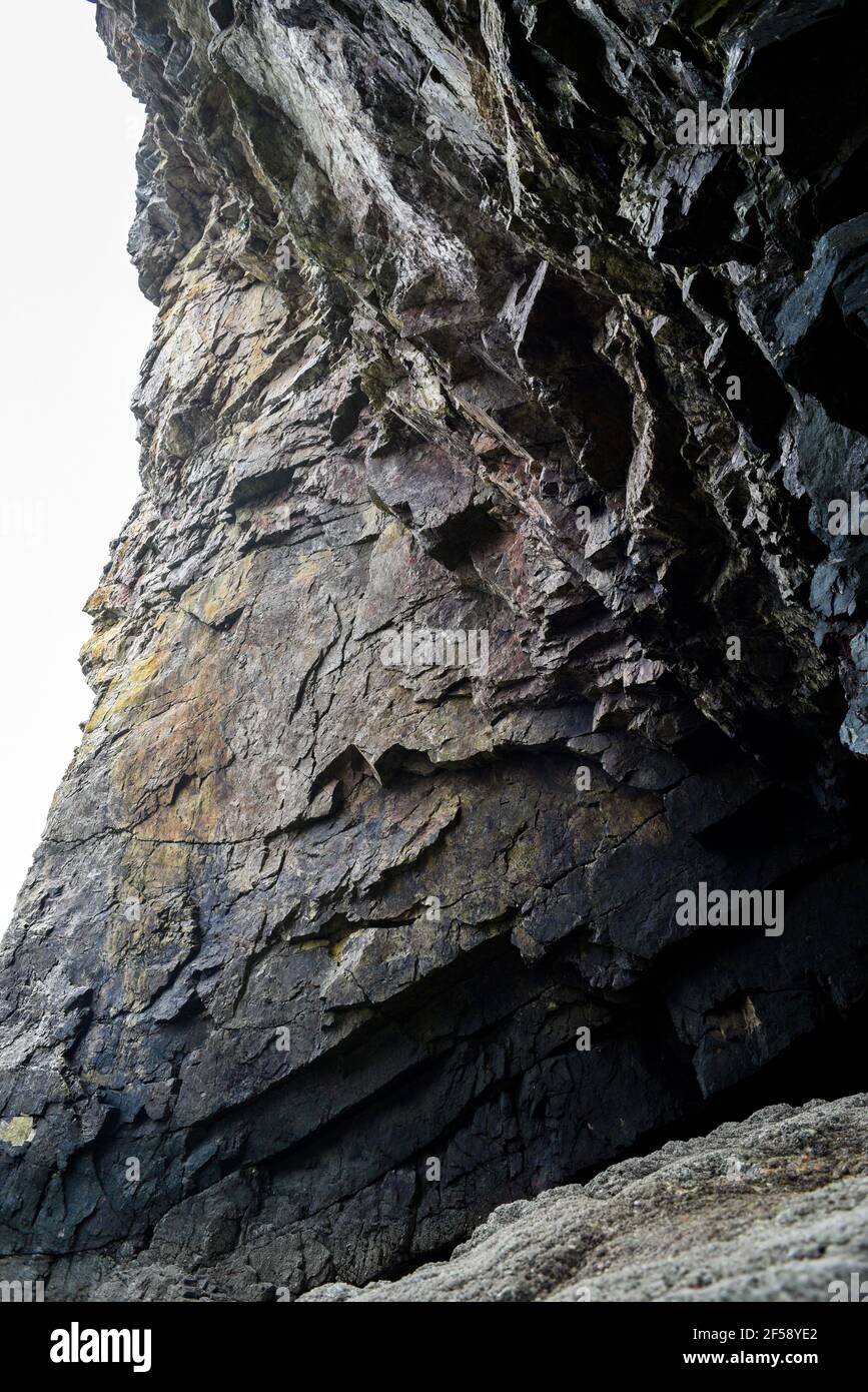 Colorful rock rock texture, geological phenomenon in the rocks above ...