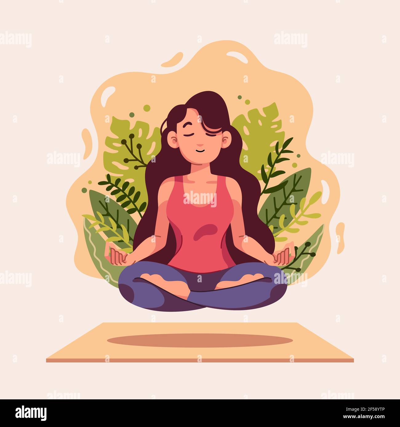 Flat people meditating illustration Vector illustration Stock Vector ...
