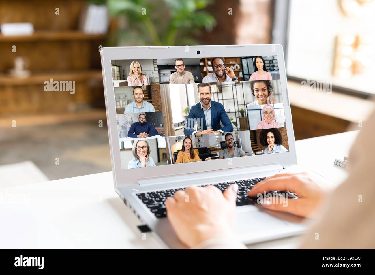 Virtual meetings on laptop hi-res stock photography and images - Alamy