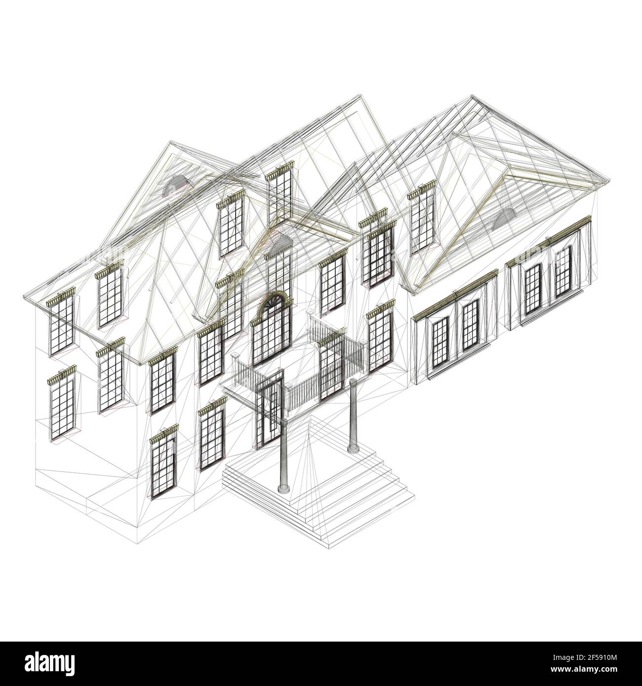 Isometric Drawing Of House