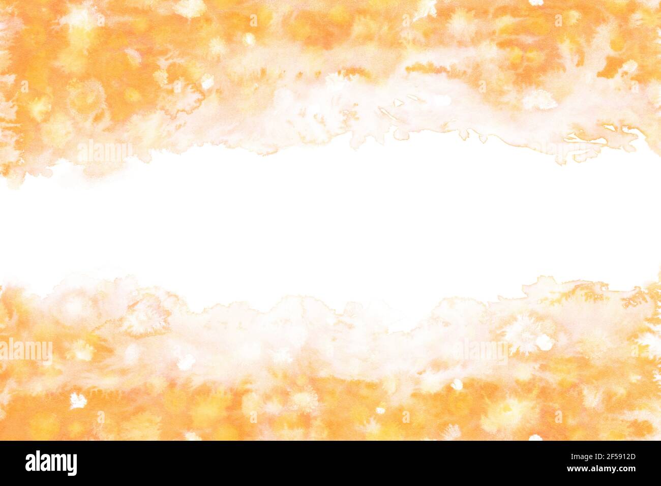 spring orange color wave abstract or natural grunge watercolor hand ...