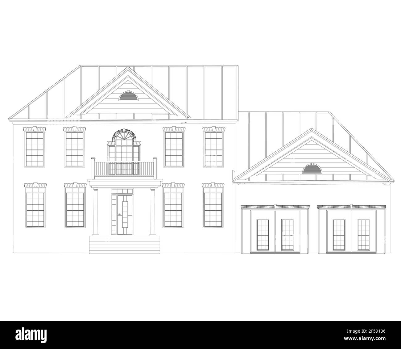 House Front View Drawing