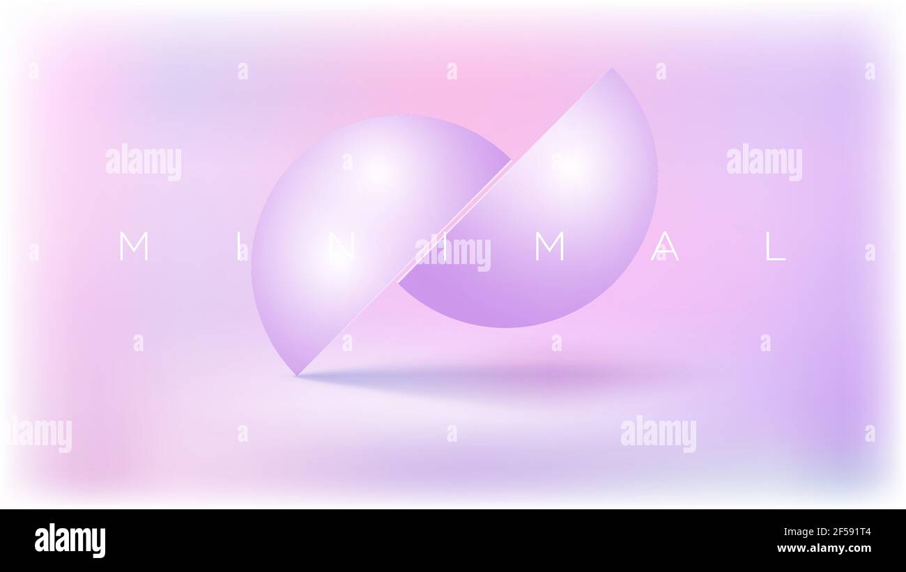 Abstract pale pink background with primitive geometric shapes and ...