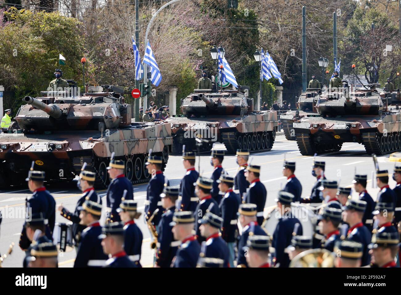Greek army tanks parade hi-res stock photography and images - Alamy