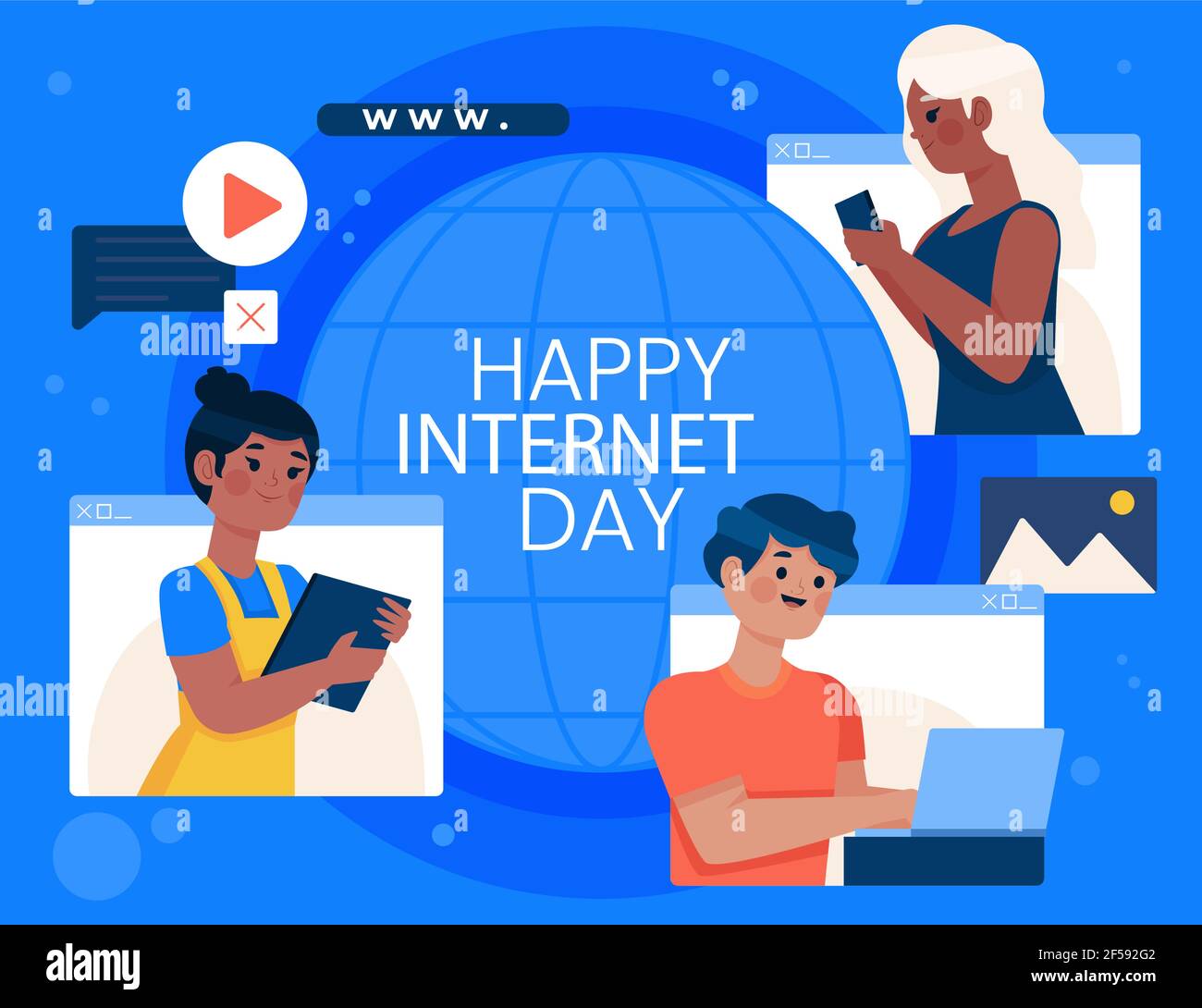 Flat internet day illustration Vector illustration Stock Vector Image ...