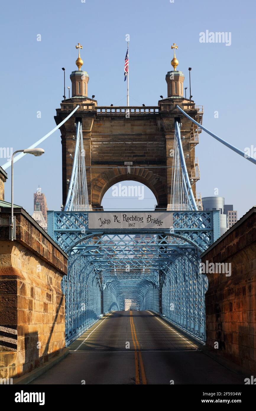 John a roebling bridge 1867 hi-res stock photography and images - Alamy