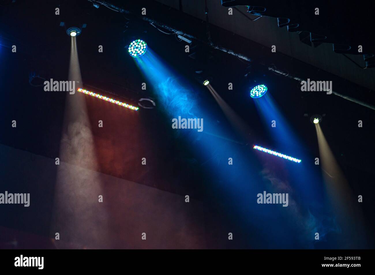 Multi-color light on dark stage. High quality photo Stock Photo - Alamy