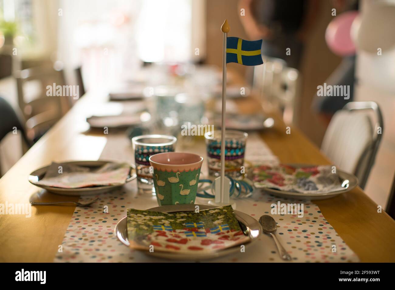 Table set for Birthday celebration of Party inside home Stock Photo - Alamy