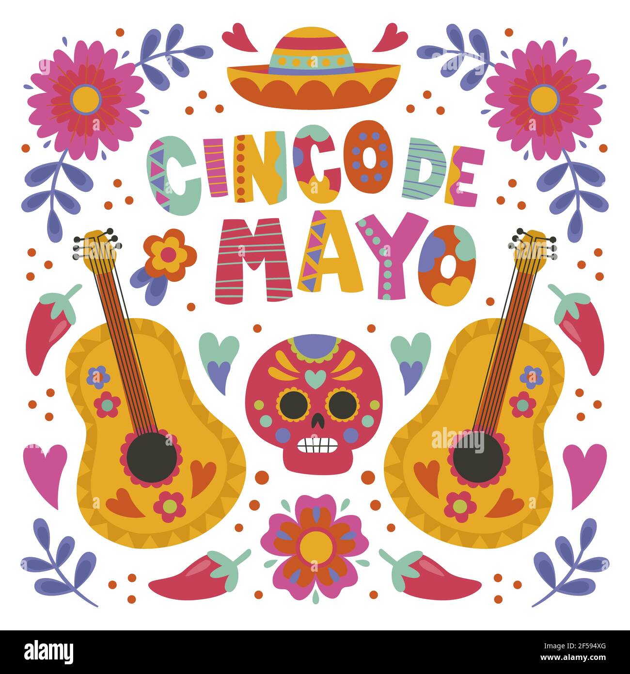 Hand drawn cinco de mayo illustration Vector illustration Stock Vector ...