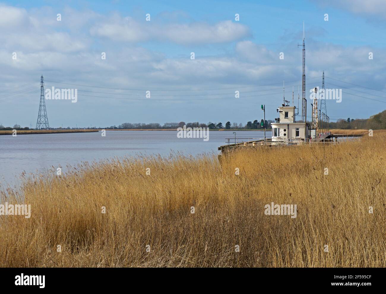 The boat jetty on the River Ouse at Blacktoft, East Yorkshire, England ...