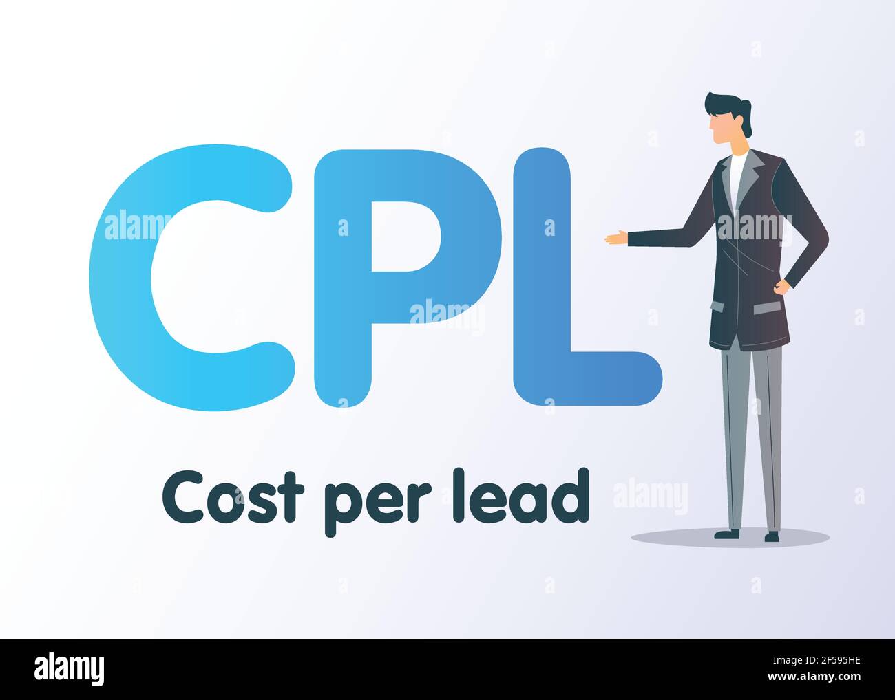 Cost per lead flat vector illustration. Pricing model. Isolated cartoon ...