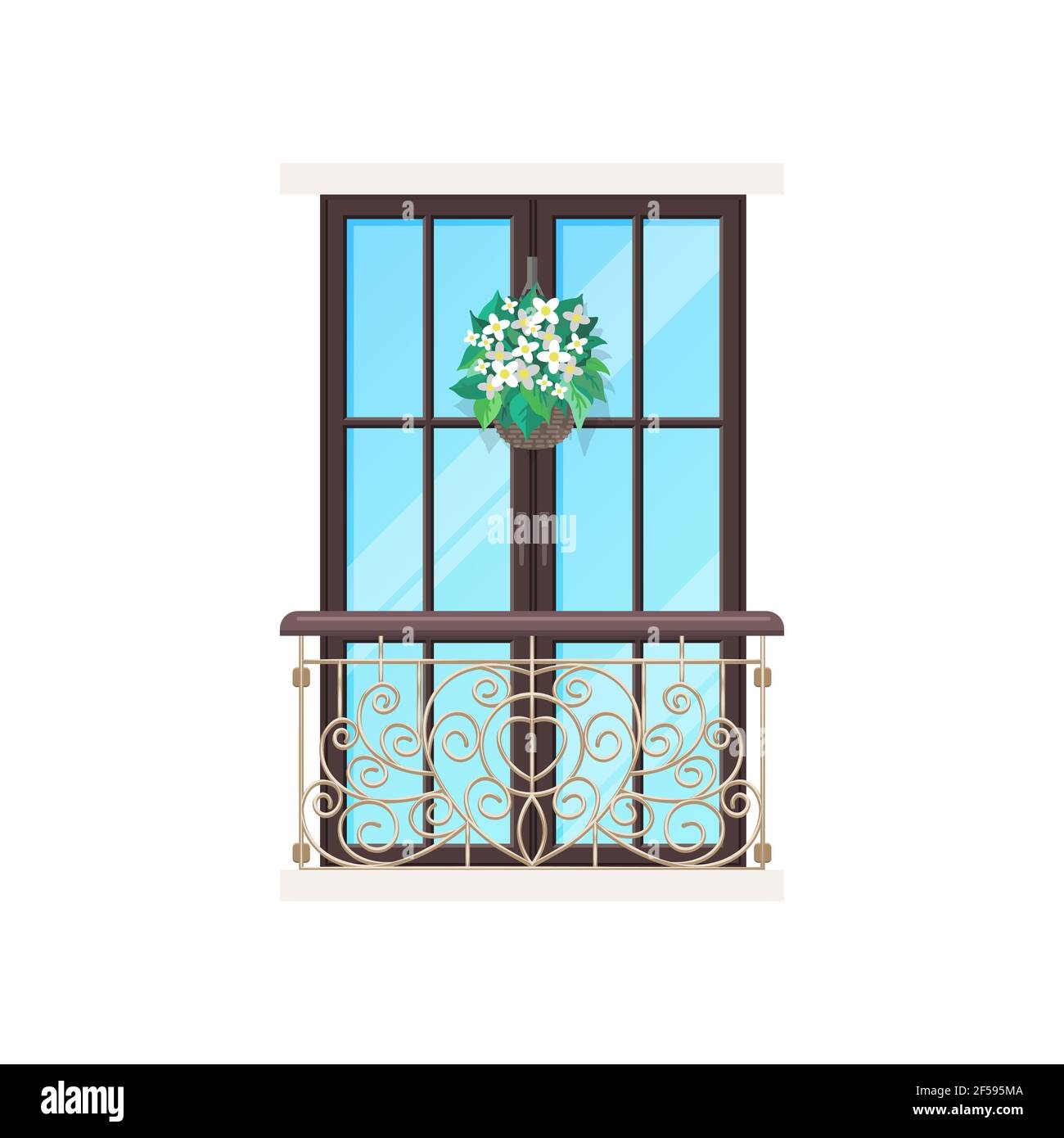 Balcony, house window facade or building porch Stock Vector Image & Art ...
