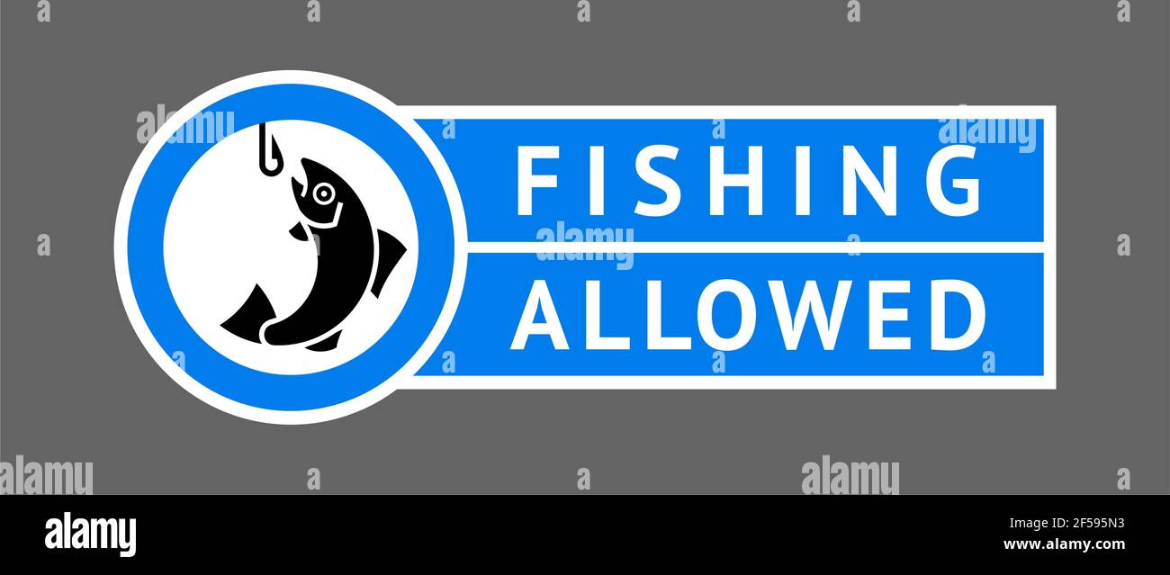Sticker Fishing allowed Stock Vector Image & Art - Alamy