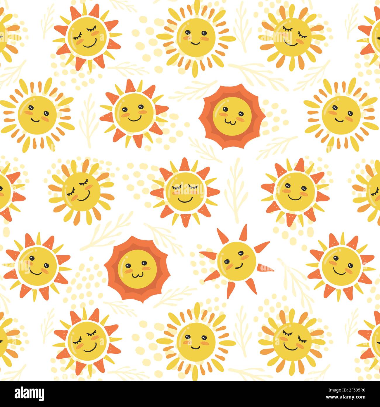 Hand drawn sun pattern Vector illustration Stock Vector Image & Art - Alamy