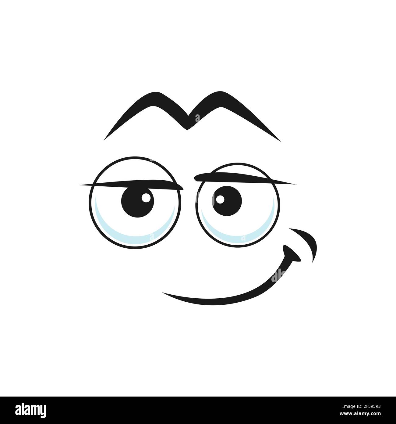 Happy confident emoticon with aside smile isolated Stock Vector Image ...