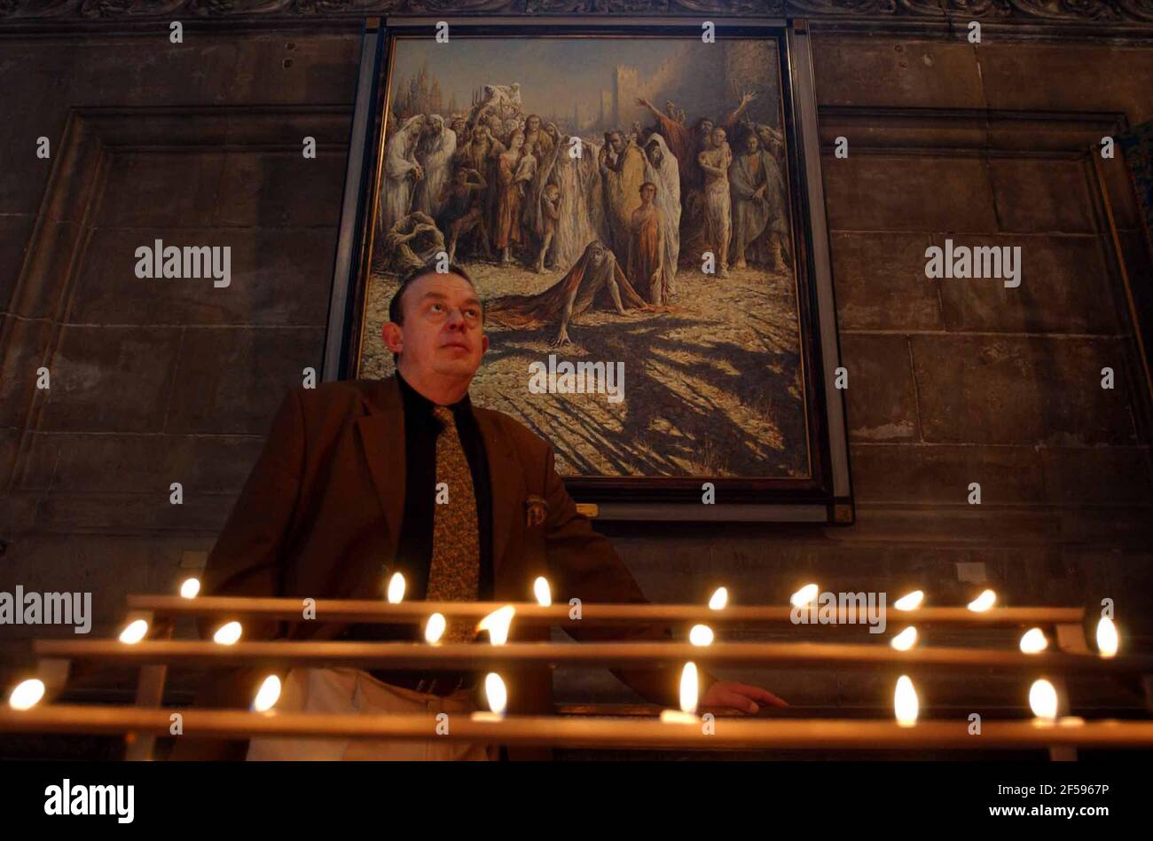 SUN FOR MON RUSSIAN PAINTER SERGEI CHEPIK WITH HIS PAINTING GOLGOTHA ...