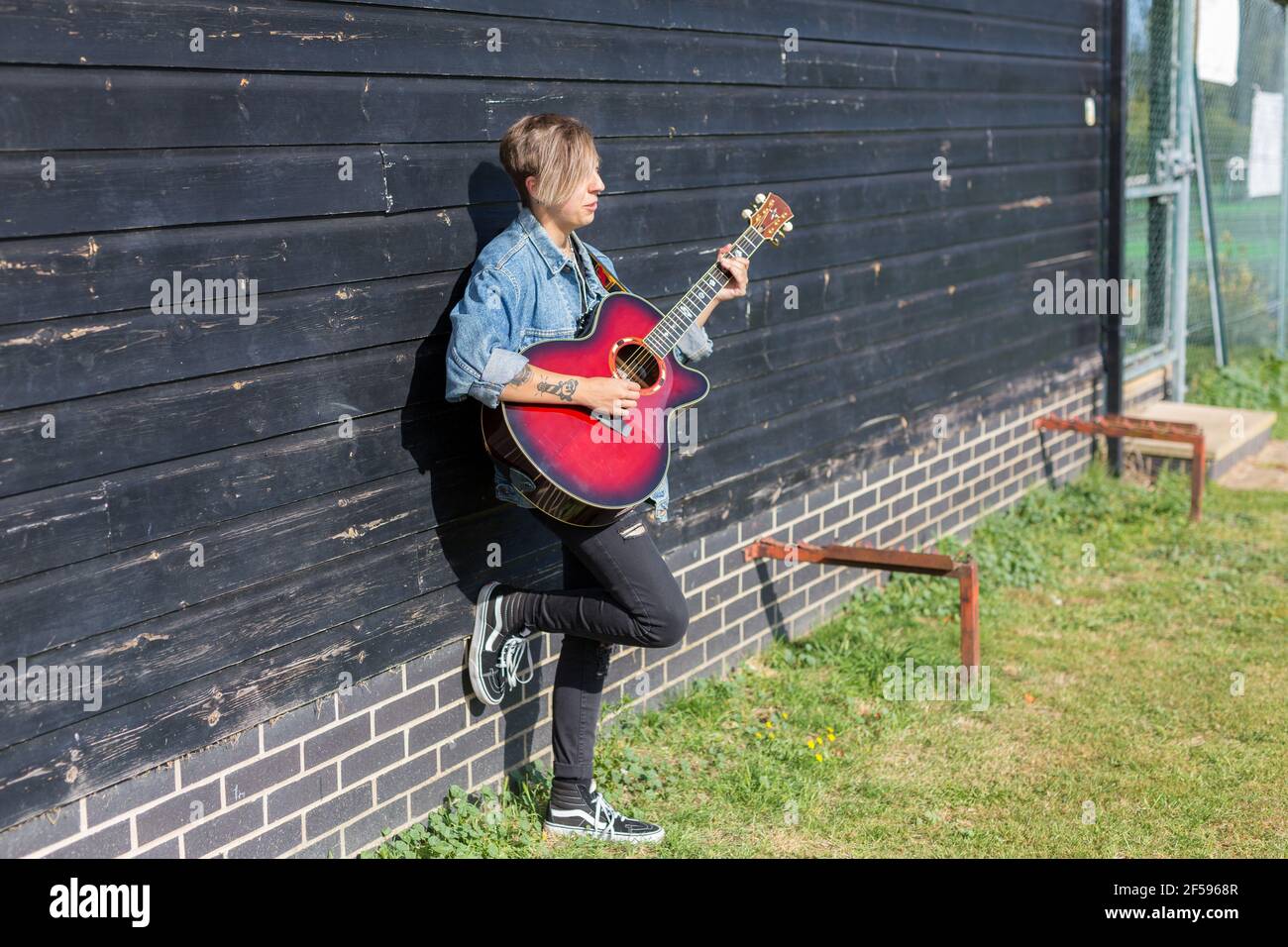 Woodbridge, Suffolk, UK September 13 2020: A 20 something female ...