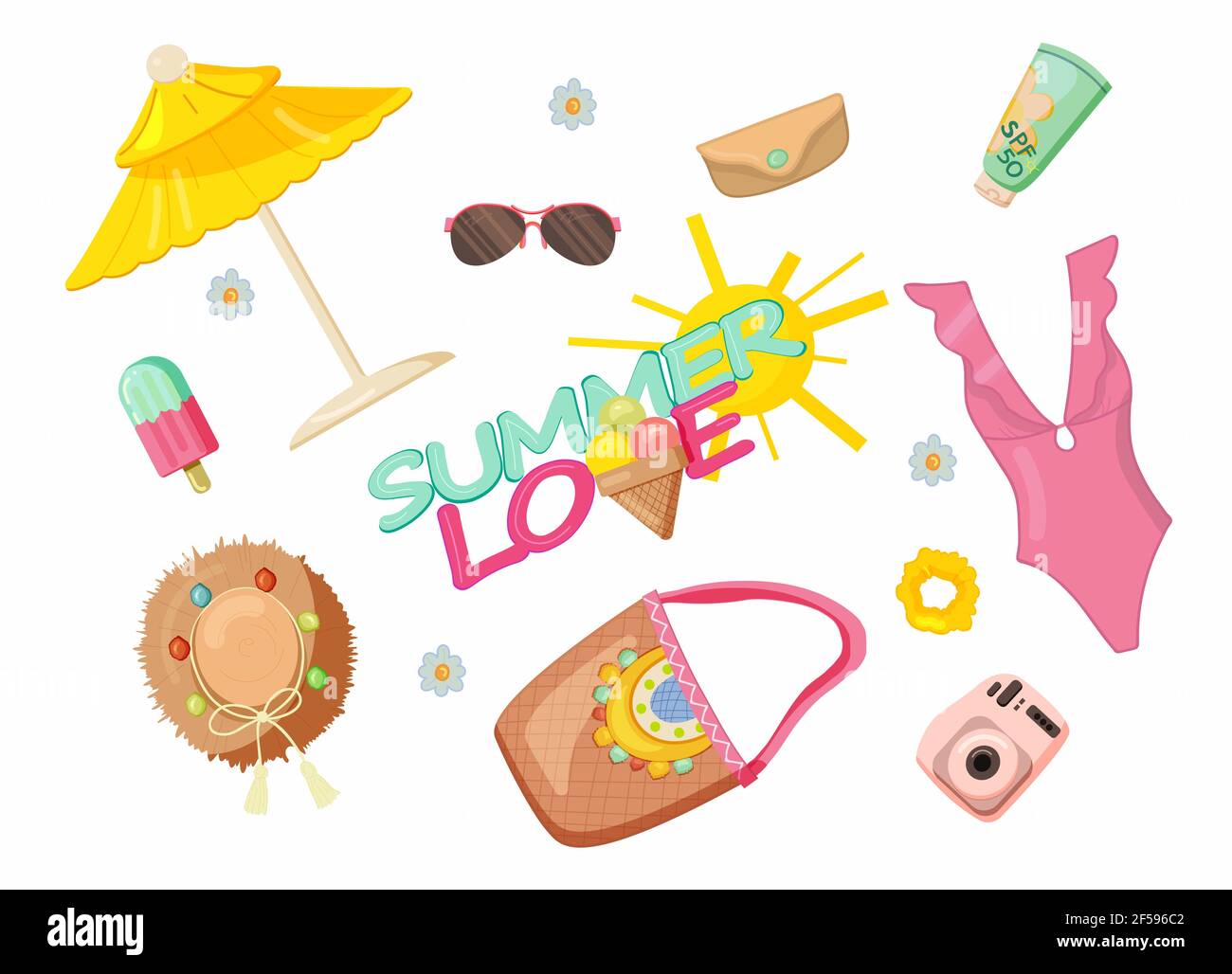 Summer vacation objects Stock Vector Images - Alamy