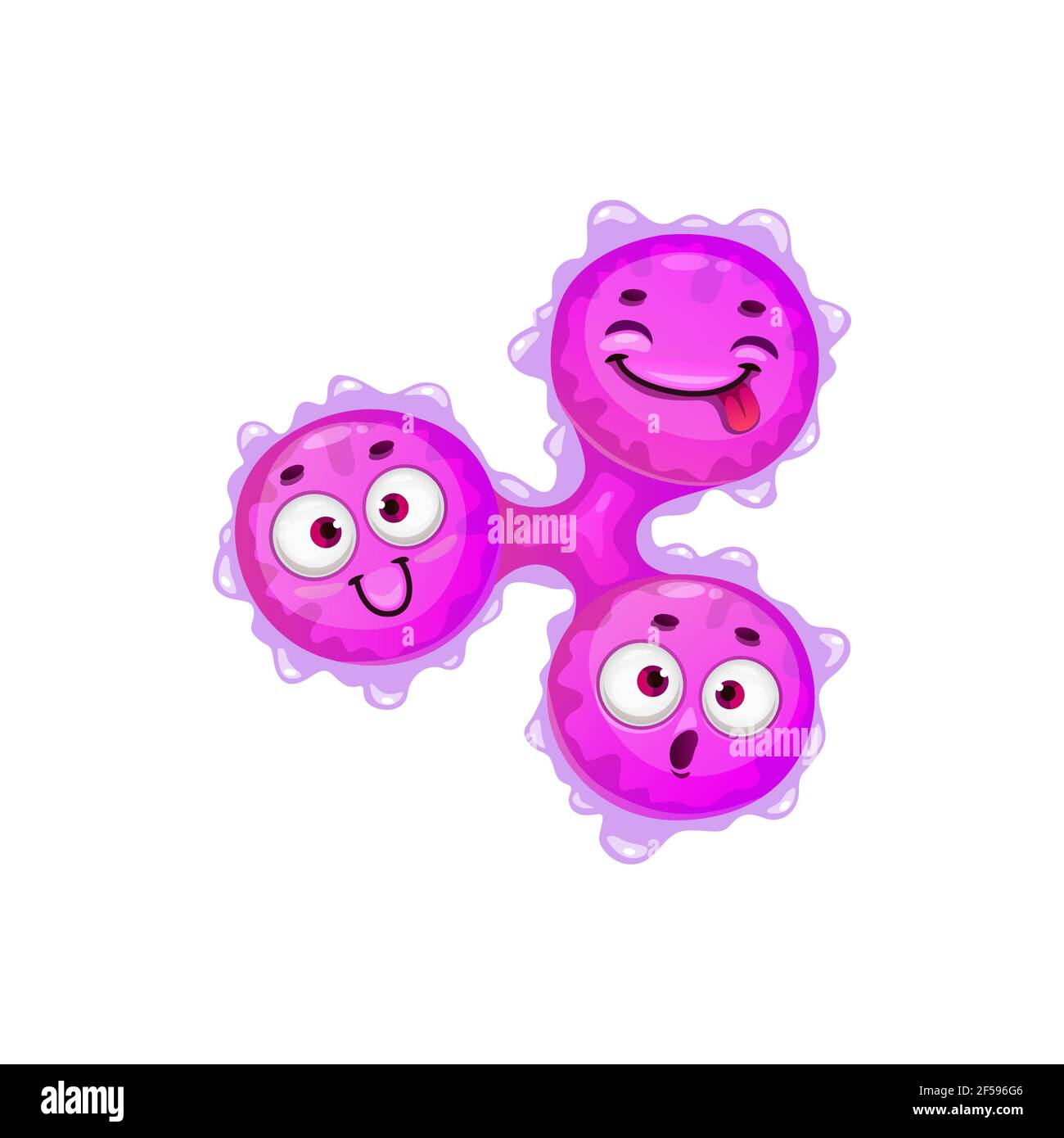 Cartoon virus cell vector icon, cute baby bacteria Stock Vector Image ...