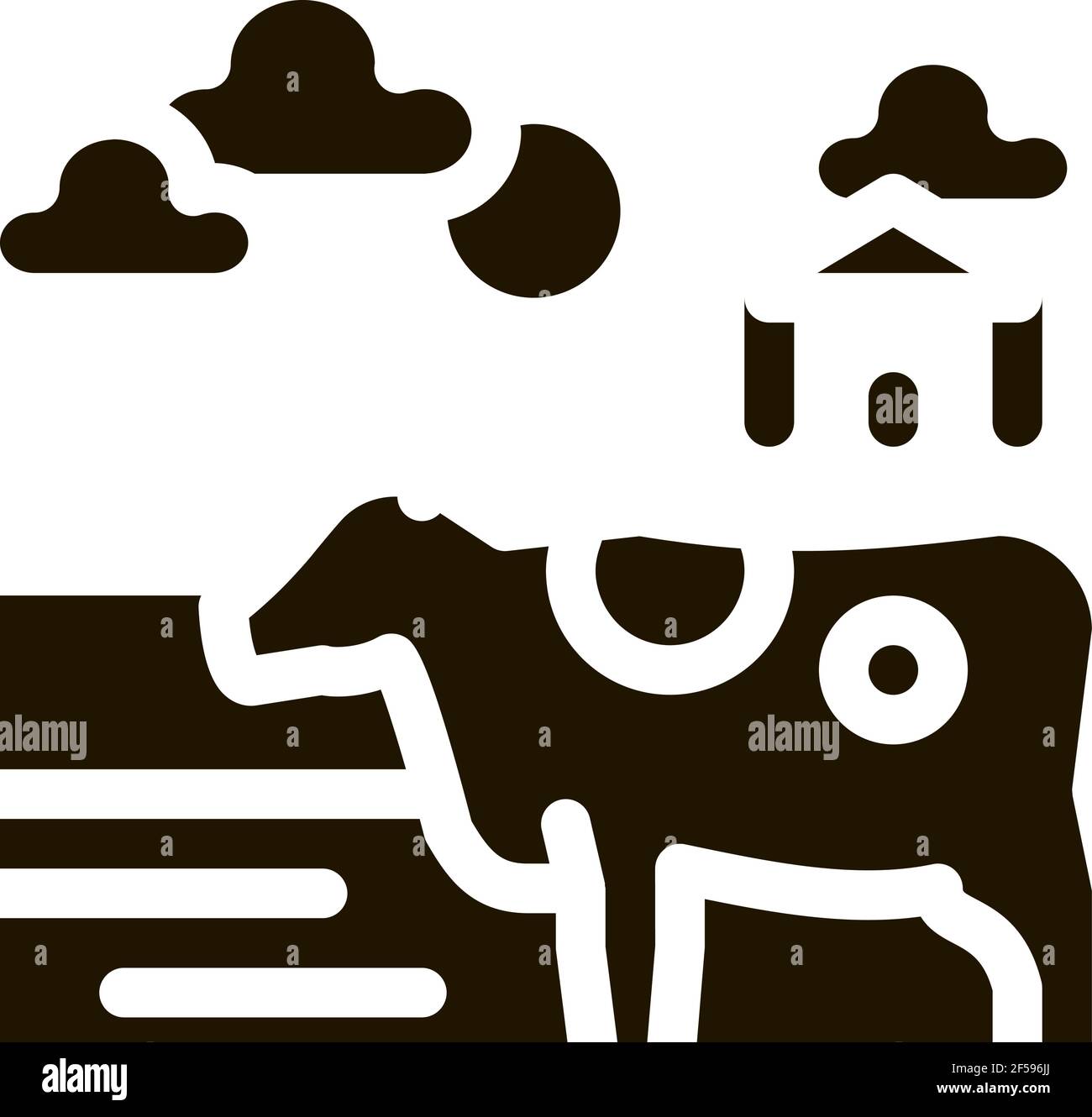 Spotted cow in village icon hi-res stock photography and images - Alamy