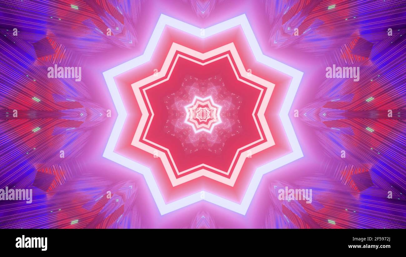 Neon ornament of 4K UHD 3d illustration Stock Photo - Alamy