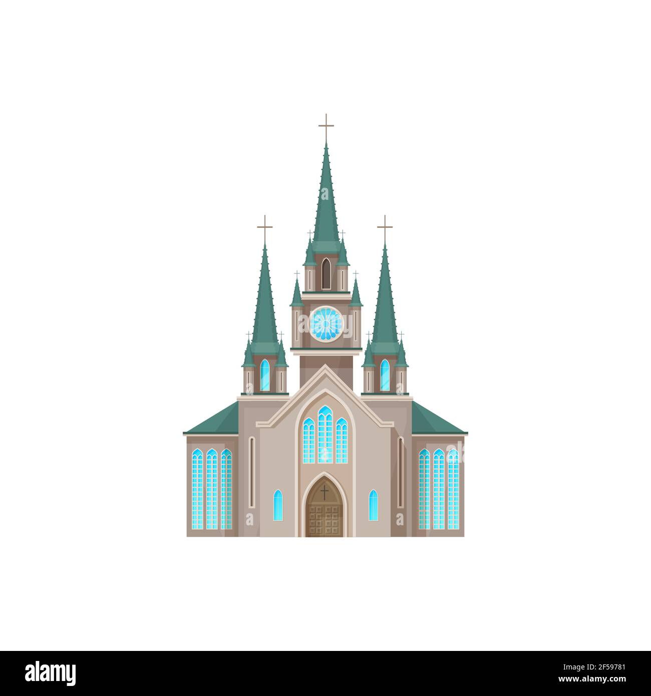 Catholic church building architecture vector icon Stock Vector Image ...