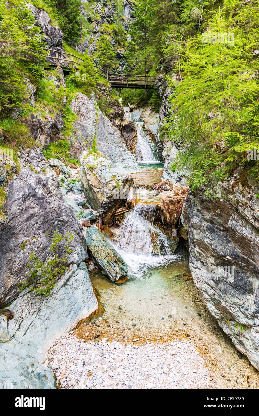 Summer waterfalls along the trails of Sappada. Friuli. Dolomites Stock ...
