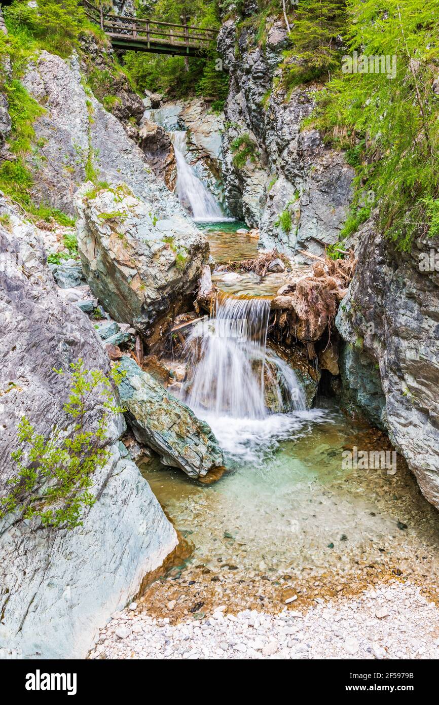 Summer waterfalls along the trails of Sappada. Friuli. Dolomites Stock ...