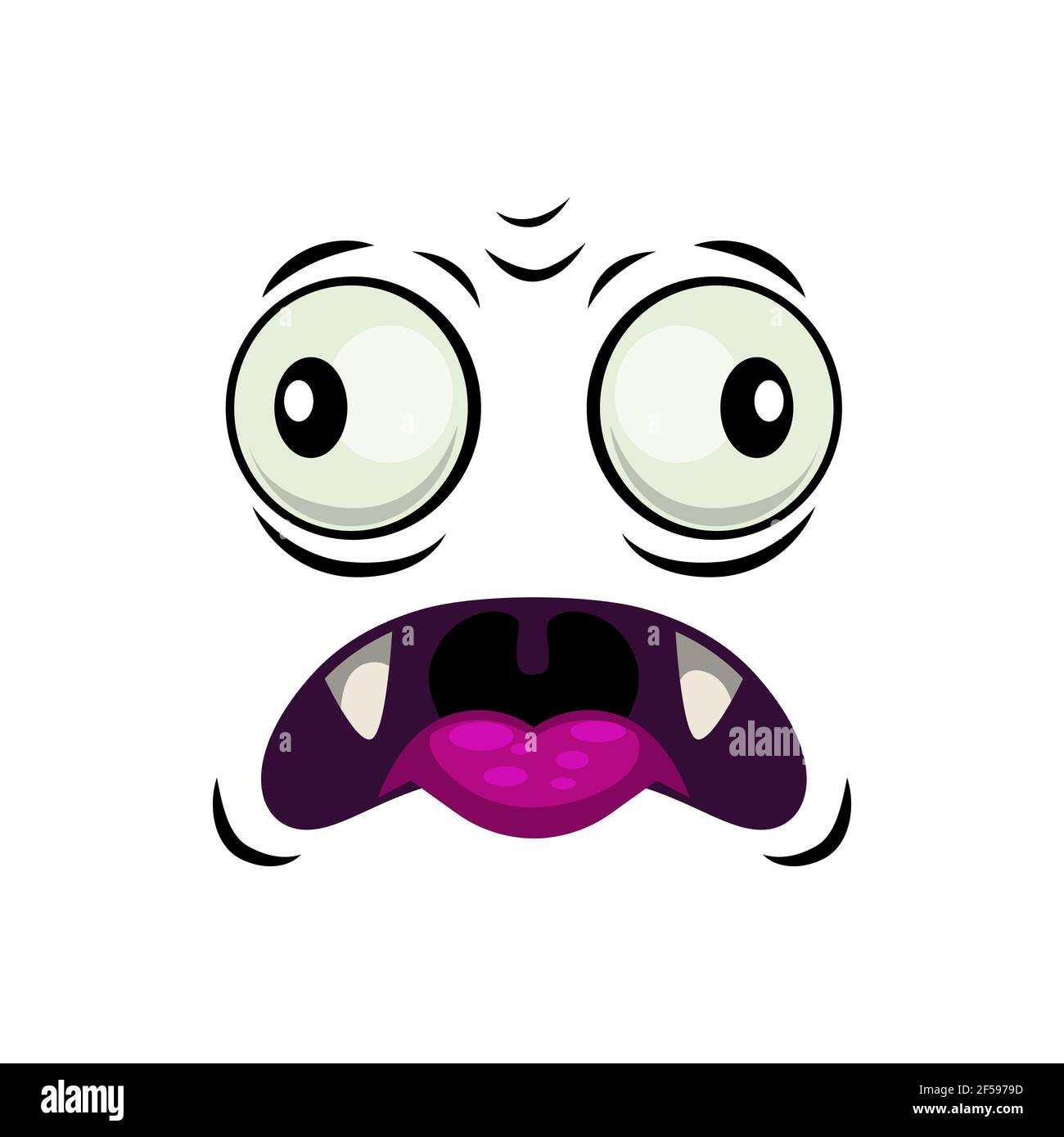 Monster face isolated vector icon, surprised emoji Stock Vector Image ...