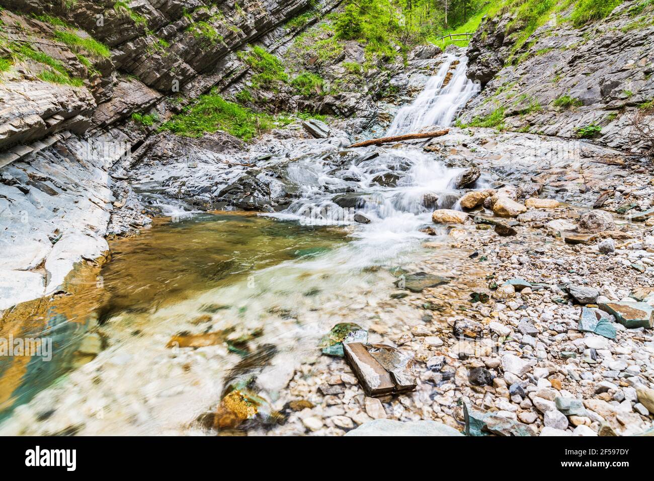 Summer waterfalls along the trails of Sappada. Friuli. Dolomites Stock ...