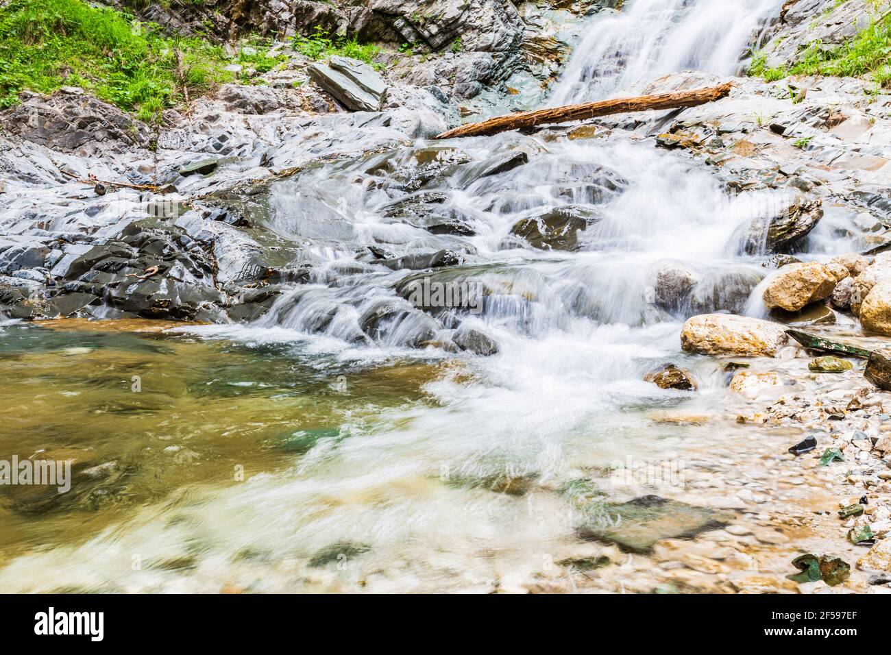 Summer waterfalls along the trails of Sappada. Friuli. Dolomites Stock ...