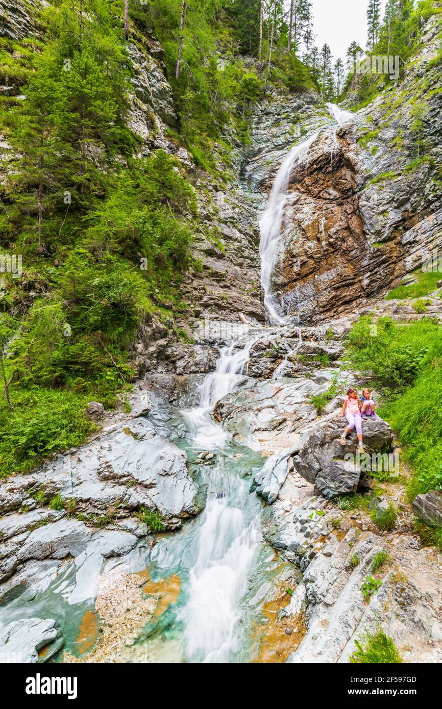 Summer waterfalls along the trails of Sappada. Friuli. Dolomites Stock ...