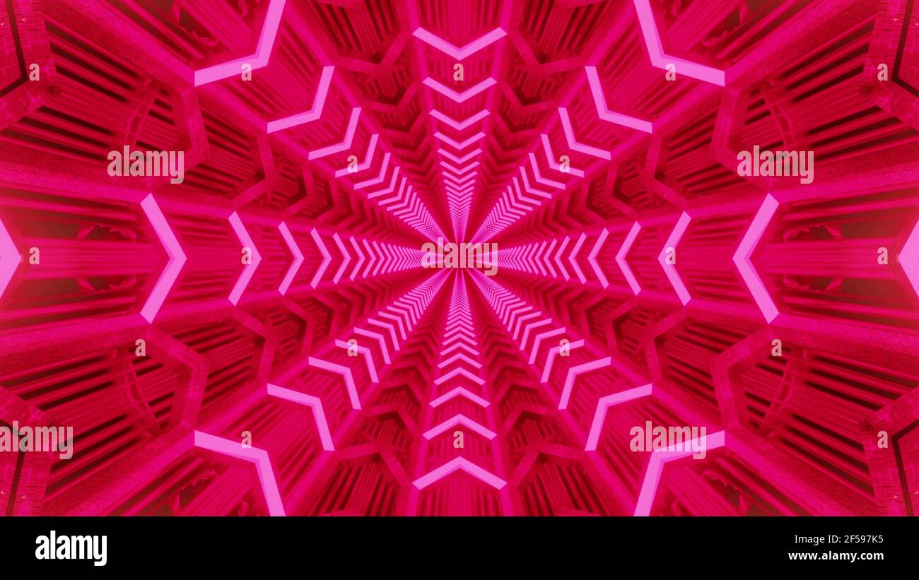 Gleaming pink neon ornament 4K UHD 3d illustration Stock Photo - Alamy