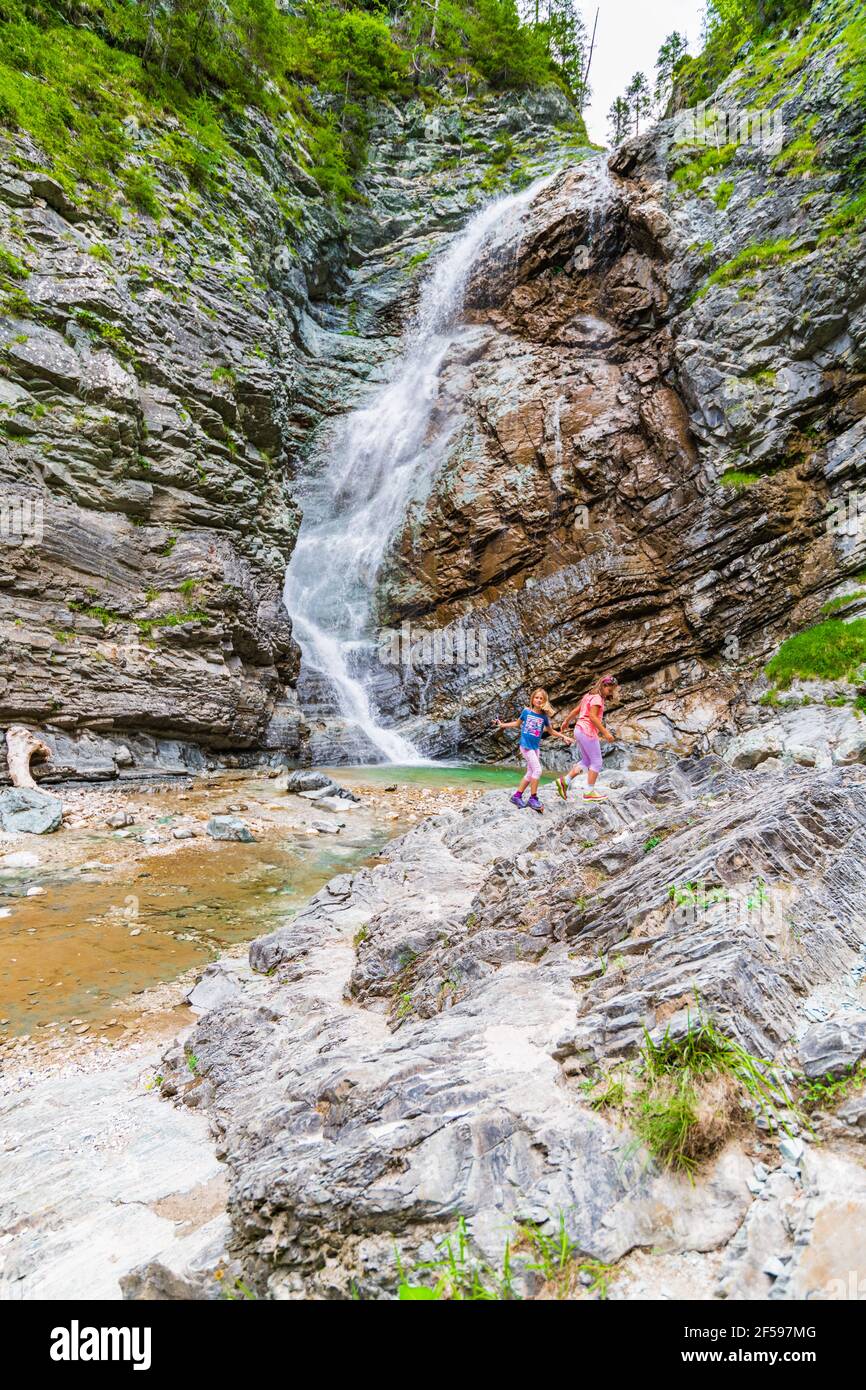Summer waterfalls along the trails of Sappada. Friuli. Dolomites Stock ...