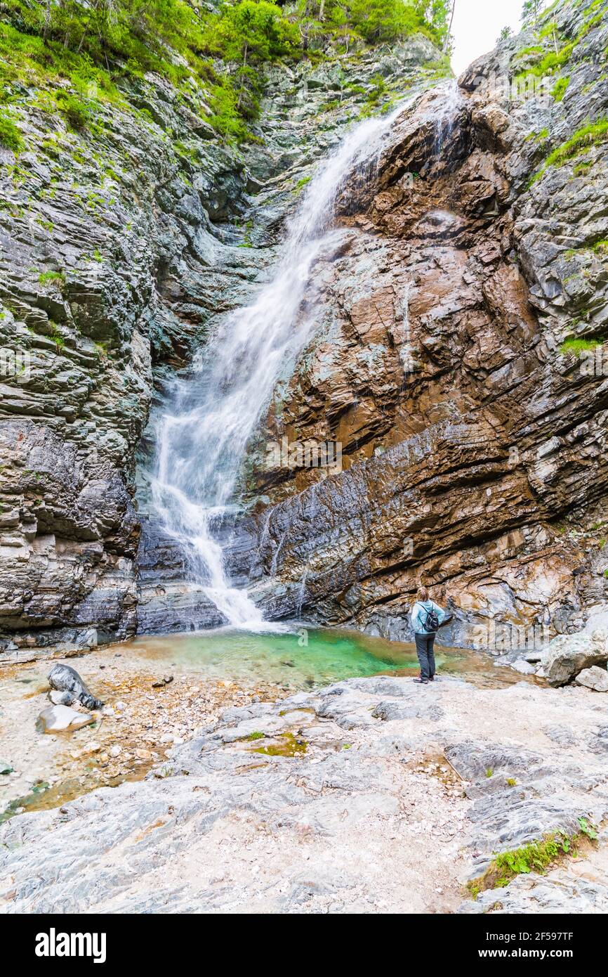 Summer waterfalls along the trails of Sappada. Friuli. Dolomites Stock ...