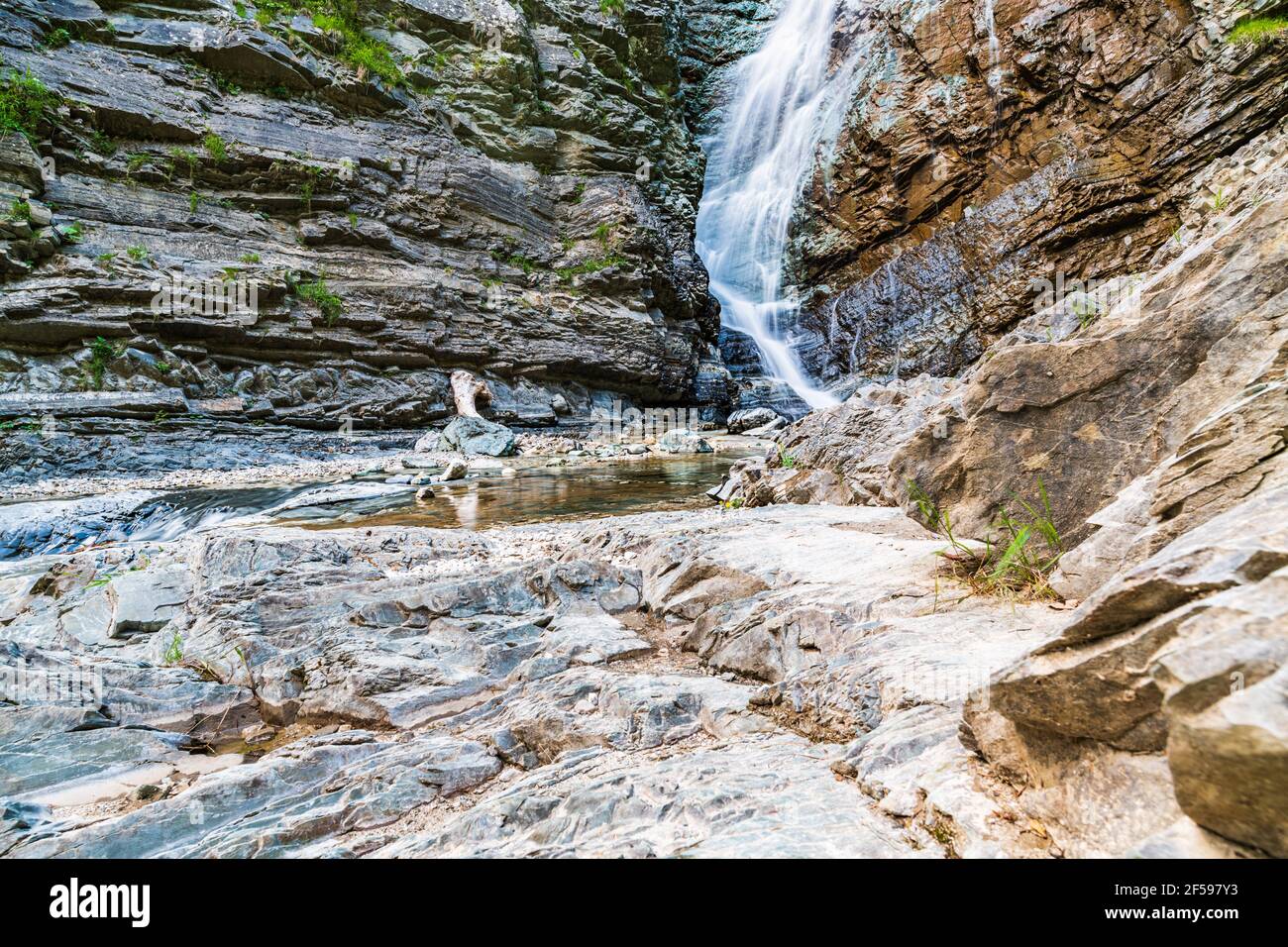 Summer waterfalls along the trails of Sappada. Friuli. Dolomites Stock ...
