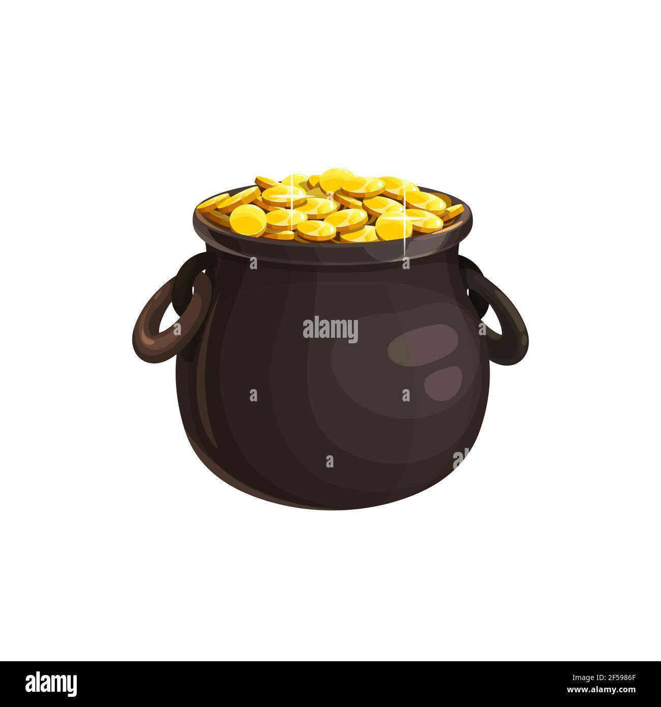 Leprechaun treasury isolated pot of golden coins Stock Vector Image ...