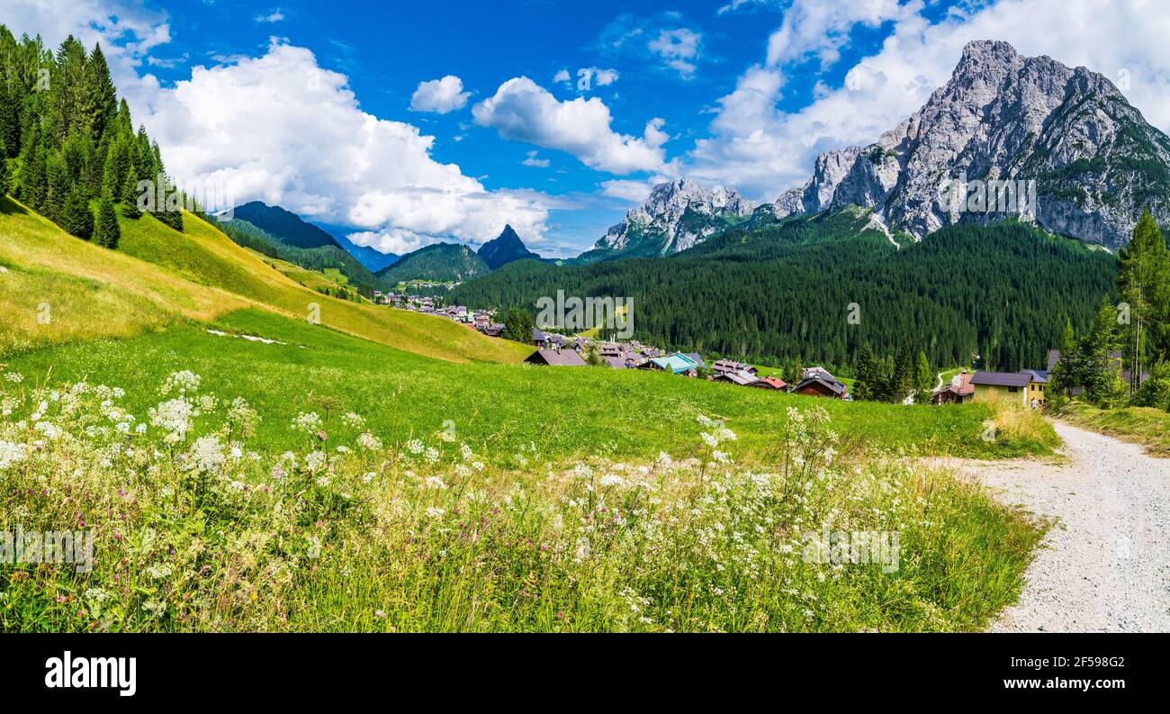 Summer glimpses along the paths of Sappada. Friuli. Dolomites Stock ...
